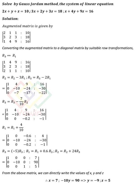 Linear Equation Gauss Jordan Calculator At Austin Bavister Blog