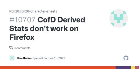 Cofd Derived Stats Dont Work On Firefox · Issue 10707 · Roll20roll20