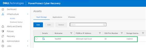 Adding Vault Storage With Cyber Recovery Dell Powerprotect Cyber Recovery Reference