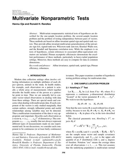 pdf multivariate nonparametric tests