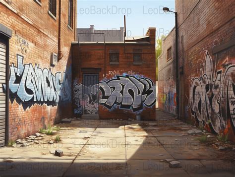 Urban Graffiti Street Backdrop High Resolution Digital Image Colorful