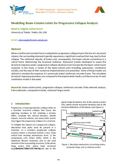 Pdf Modelling Beam Column Joints For Progressive Collapse Analysis