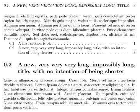 Table Of Contents Sectionmark Escaping And Numbering Problem Tex