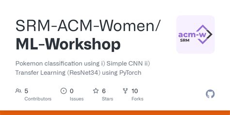 GitHub SRM ACM Women ML Workshop Pokemon Classification Using I Simple CNN Ii Transfer