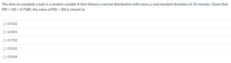 Solved The Time To Complete A Task Is A Random Variable X Chegg