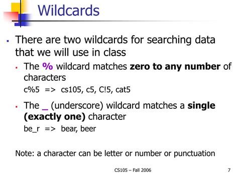 Ppt Cs105 Lab 4 Sql Filters Wildcards Functions Powerpoint