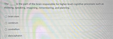 Solved The ﻿is The Part Of The Brain Responsible For