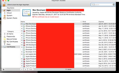Iphone Apple Certificate For Ios Developer And Mac Developer Is Expired The Certificate Has