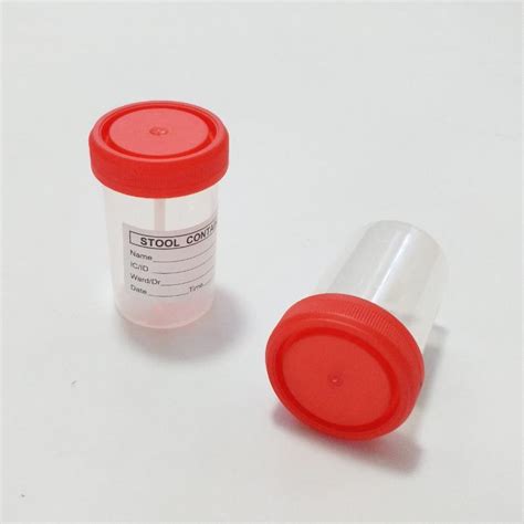 Ref Stc60ml Red Cap Stool Container 60ml Sterilized Dixi