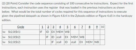 Solved 2 20 Point Consider The Code Sequence Consisting