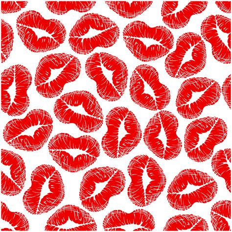 Red Heart Shaped Lips Prints Seamless Pattern 11677107 Vector Art At