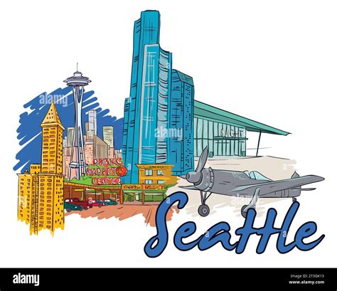 Vintage Seattle Stock Vector Images Alamy