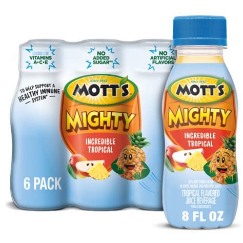 Motts Mighty Incredible Tropical Juice Drink 6 Pk 8 Fl Oz King