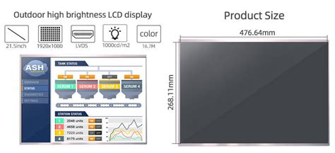 Inch TFT LCD Display X IPS High Brightness LVDS Interface