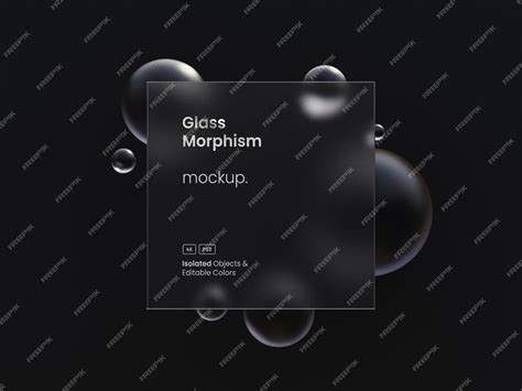 젖빛 유리 형태 효과 및 3d 기하학적 개체가 있는 인터페이스 프레젠테이션 모형 프리미엄 Psd 파일