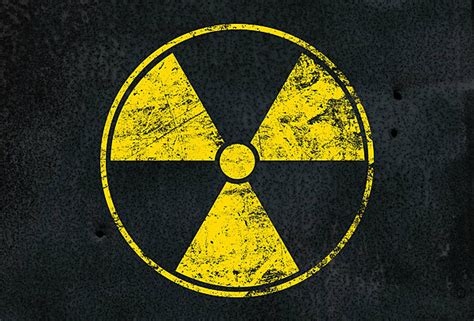 Black Radioactive Sign Over White Background Toxic Symbol Environment