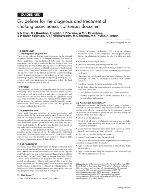 Pdf Guidelines For The Diagnosis And Treatment Of Cholangiocarcinoma Consensus Document