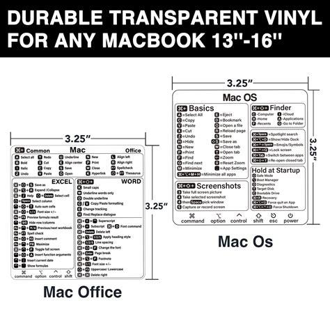 Mac Shortcut Sticker Mac Os Shortcuts Sticker M1