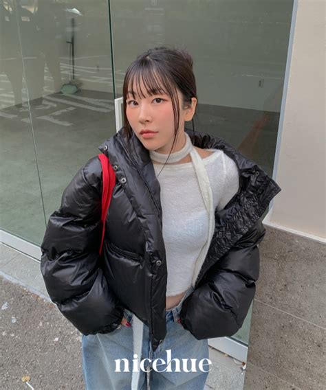 니스휴 퓨어 웰론 숏패딩 퀼팅패딩 크롭패딩 글로시패딩 빅사이즈패딩 브라운패딩 오버핏패딩 스트링패딩 하이넥패딩 다운패딩 여자겨울패딩 빈티지패딩 짧은패딩