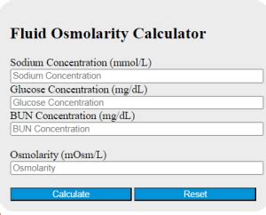Fluid Osmolarity Calculator Calculator Academy