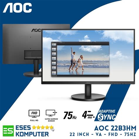 Jual Monitor AOC B HM Ultra Slim LED VA Ms Hz FHD NEW Shopee Indonesia