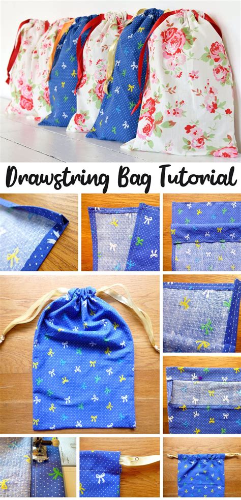 Diy Easy Drawstring Bag In 2024 Drawstring Bag Tutorials Drawstring Bag Diy Drawstring Bag