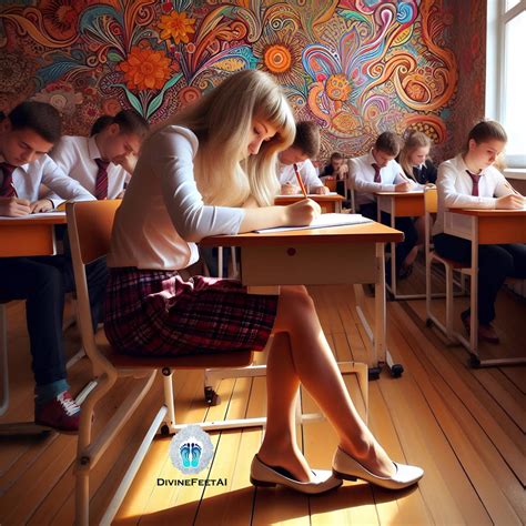 Russian Girl Barefoot Shoeplay In School By Divinefeetai On Deviantart