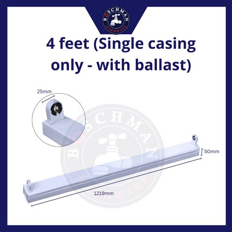 Fluorescent Light Casing With Ballast Light Tube 2 Feet 4 Feet Wall