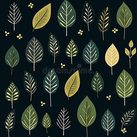 Nature Inspired Leaf Icon Pattern Design For Effective Communication Stock Illustration