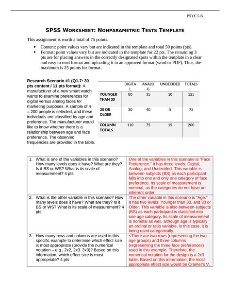 Solution Psyc 515 Liberty Universitty Spss Worksheet Nonparametric
