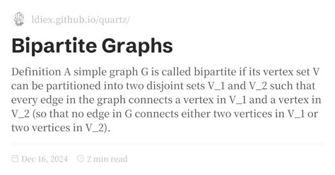 Bipartite Graphs