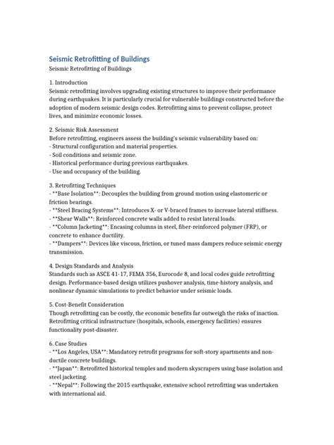 Seismic Retrofitting Of Buildings Pdf Civil Engineering Structural Engineering