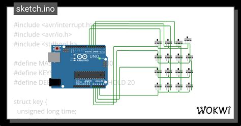 Keyboard With Debouncing Copy Copy Wokwi Esp32 Stm32 Arduino Simulator