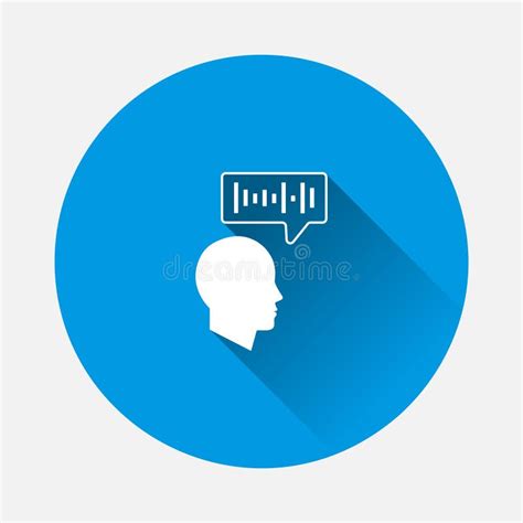 Vector Voice Recognition Icon User Illustration And Voice Message Icon On Blue Background Stock