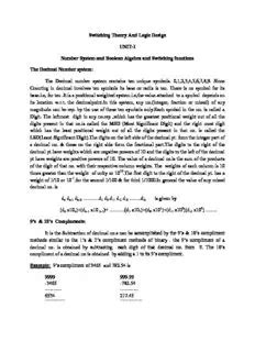 Download Switching Theory And Logic Design UNIT I Number System And Boolean Algebra And