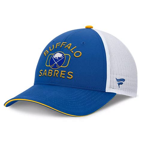Mens Fanatics Royalwhite Buffalo Sabres Authentic Pro Rink Trucker Hat
