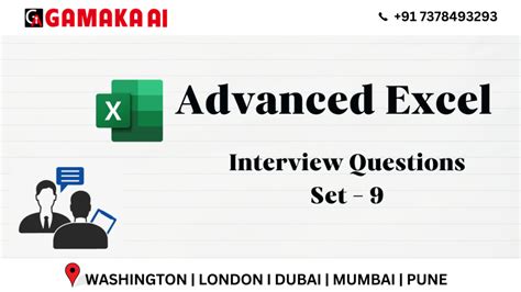Advanced Excel Interview Questions Set 9 Released Gamaka Ai