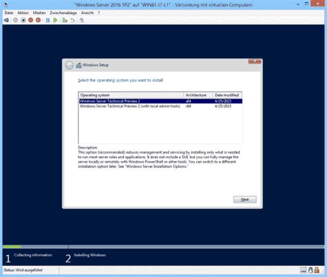 Windows Server 2016 Tp 2 Installieren Nano Core Minimal Interface