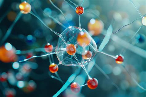 Abstract Molecular Structure With Shimmering Background Stock