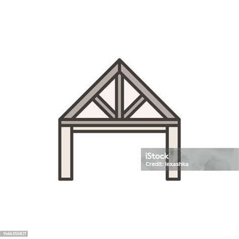 지붕 트러스 시스템 벡터 개념 컬러 아이콘 가리기에 대한 스톡 벡터 아트 및 기타 이미지 가리기 개념 개발 Istock