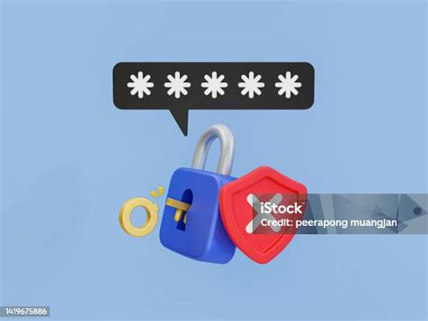 3d Cartoon Password Verification Password Authentication Concept Login