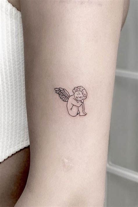 84 Unique Small Tattoos For Women With Meaning Small Angel Tattoo