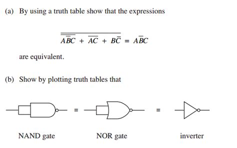 Solved By Using A Truth Table Show That The Expressions Abc