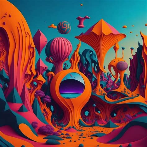 Premium Ai Image Psychedelic Art World