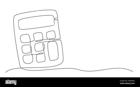 Calculator One Line Drawing Isolated On White Background Stock Vector Calculator One Line Drawing Isolated On White Background Stock Vector