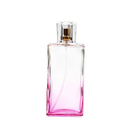 Custom Rectangular Pink Color Crystal Spray Perfume Glass Bottle 100ml High Quality Perfume