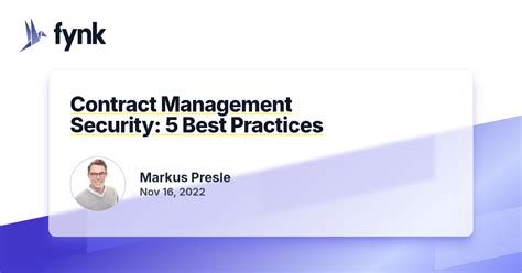 Contract Management Security 5 Best Practices Fynk