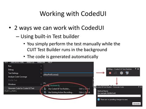 Coded Ui Hand Coding Based On Page Object Model Ppt