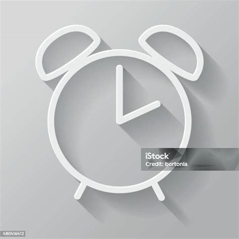 알람 시계 종이 여윔 회선 인터페이스 아이콘크기 긴 Shadow 3차원 형태에 대한 스톡 벡터 아트 및 기타 이미지 3차원 형태 그늘 그레이 스케일 Istock