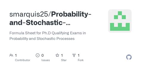 Github Smarquis25probability And Stochastic Processes Cheatsheet